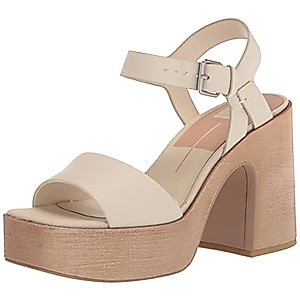 Dolce Vita Women's Wallis Heeled Sandal, Ivory Leather, 10