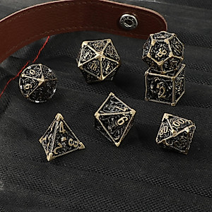 DND Metal Hollow dice Set, Medusa Design (Free Metal Box) dice Suitable for DND Dungeons and Dragons Roleplaying Game MTG d&d dice (Medusa Design)