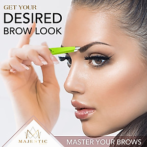 Majestic Bombay Fine Point + Slant Tweezers for Women and Men – Splinter Ticks, Facial, Brow and Ingrown Hair Removal–Sharp, Needle Nose, Surgical Tweezers Precision best tweezers for chin hair