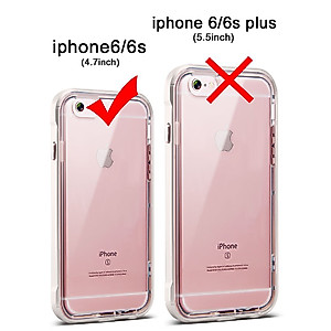 iPhone 6 Case, iPhone 6s Case, Ansiwee Reinforced PC Frame Crystal Durable Shock-Absorption Flexible Soft Rubber TPU Bumper Hybrid Protective Case for Apple iPhone 6/6s 4.7inch (Pearl White)