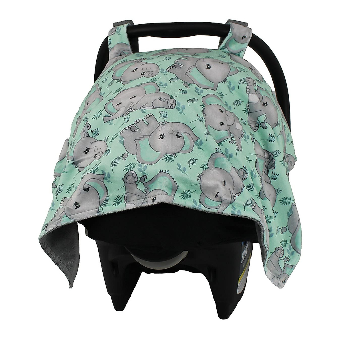 Dear Baby Gear Car Seat Canopy - Premium Infant Car Seat Cover - Maximum Protection/Style - Breathable Car Seat Canopy for Boys - Watercolor Elephant Safari Jungle Print/Custom Print - 40"x30"