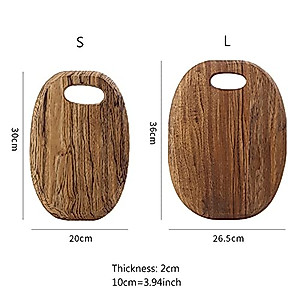 GULRUH Wood Cutting Boards for Kitchen, Solid Wood Cutting Board Pizza Cheese Charcuterie Steak Bread Meats Serving Board for Kitchen Chopping Boards (Color : Large)