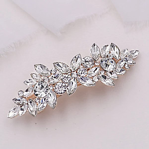 E EMZHOLE Hair Barrettes Crystal Hairpin for Women and Girls Flower Design Rhinestone Hair Clips Bridal Bridesmaid Hair Accessories (01) (01)