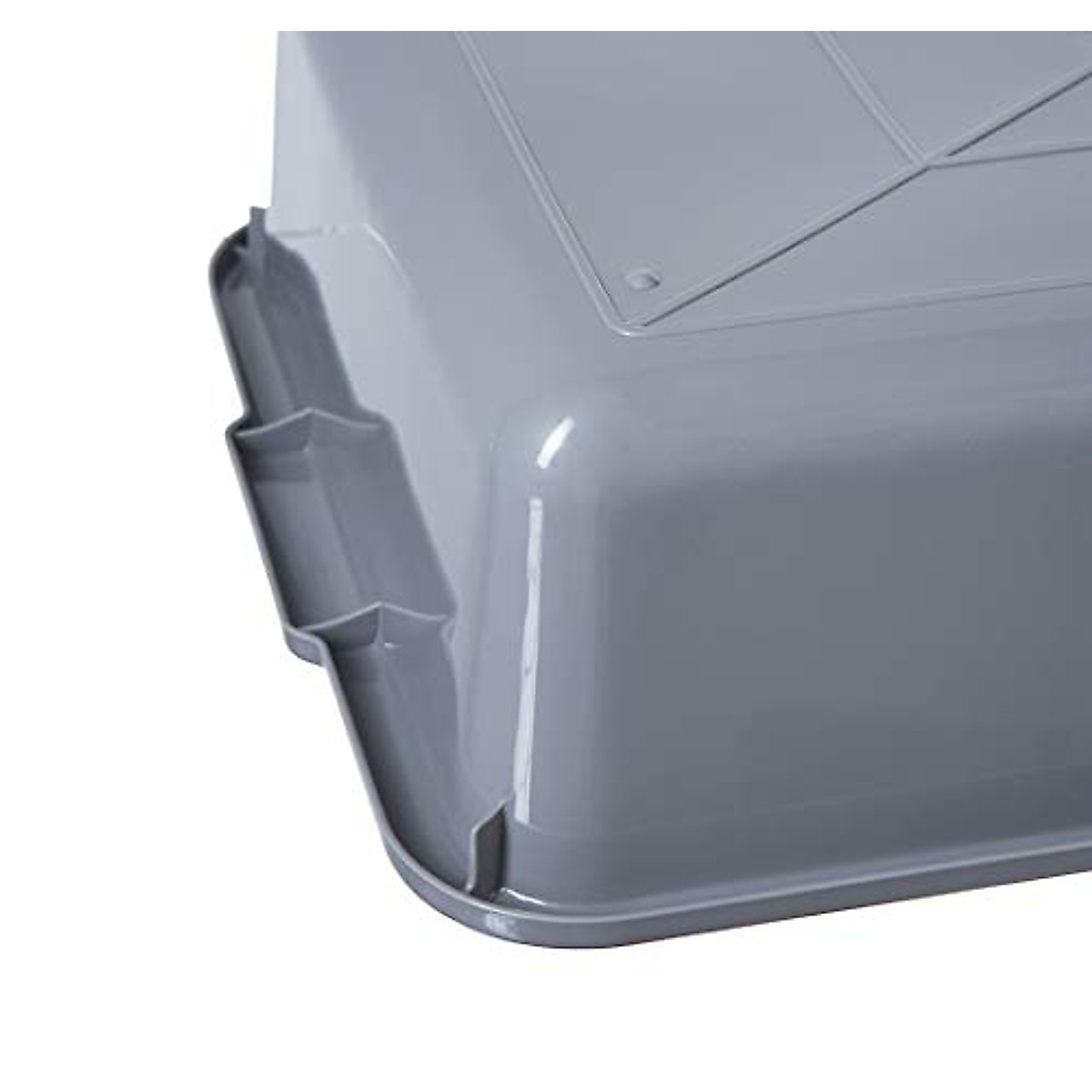 4-Pack Commercial Bus Tubs 8L, Grey Plastic Bus Box/Tote, Bus Wash Dish Basin Pans