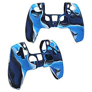 Gamepad Protective Cover Comfortable Anti Extrusion Dust Proof Sweat Proof Game Controller Skin ,for Gamepad(Camouflage blue)