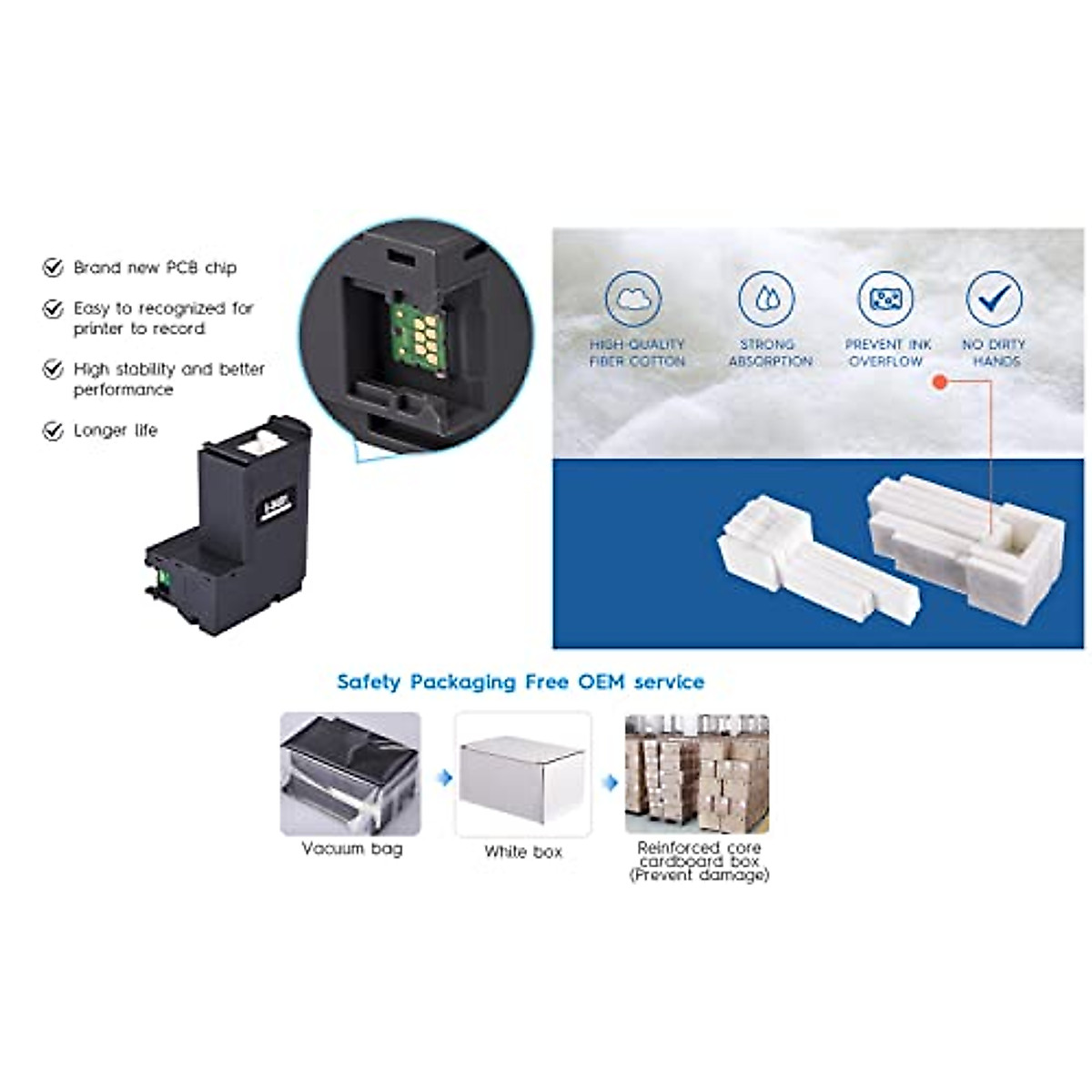 UniPrint E04D1 Maintenance Tank Box Compatible for ET-3710 ET3700 ET3750 ET4750 WF-2860 L6168 L6178 L6198 L6170 L6190 L6191 L6171 M2170 M1170 XP-5100 XP-5105 ST-M1000 ST-M3000 ET-4760 Printer