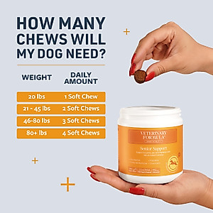 Veterinary Formula Smart Vitality Senior Support Supplement for Dogs - Soft Chews, 100ct - Support Healthy Joints, Skin, Gut, and Immunity with Glucosamine Chondroitin for Dogs