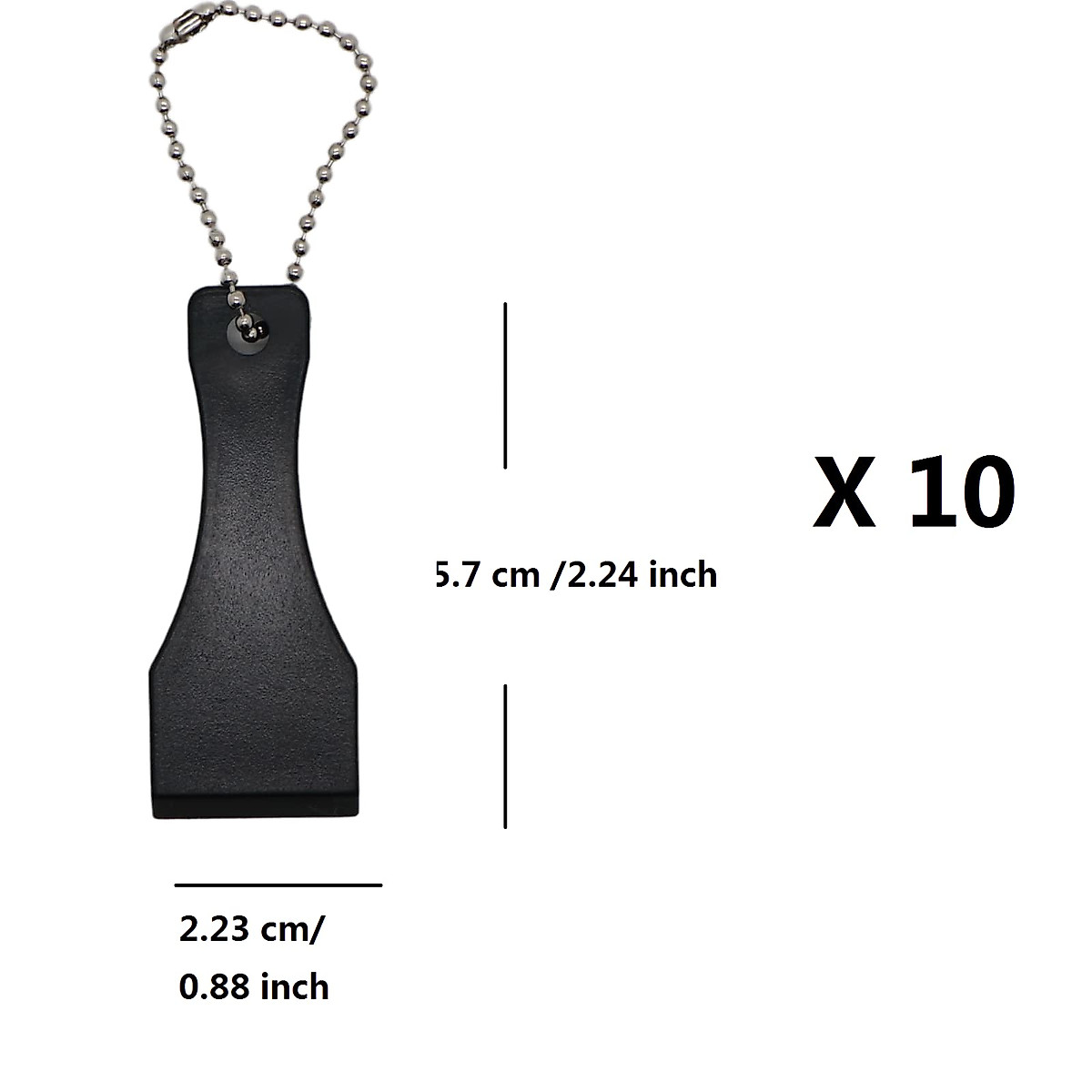 Nwsrayu 10pcs Plastic Scraper Tool Keychain, Scraper for Lottery Ticket, Scoop Shape Key Ring Scratcher For Sublimation Multifuction (Black)