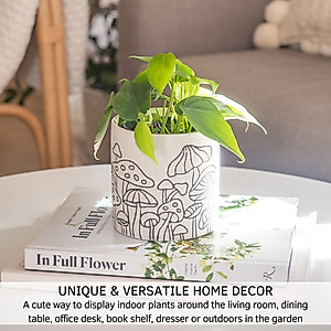 BASE ROOTS Mushroom Planter, Speckled White, Indoor/Outdoor, Holds Small Plants