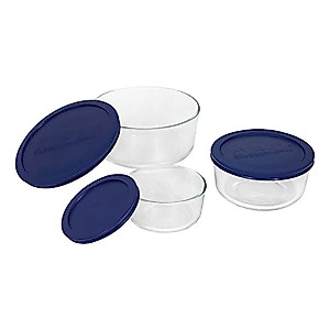 Pyrex Easy Grab 8-Piece Glass Baking Dish Set, 13x9-Inch, 8x8-Inch & 1-Cup & Simply Store 6-Pc Glass Food Storage Container Set, 7-Cup, 4-Cup, & 2-Cup Round Glass Storage Containers