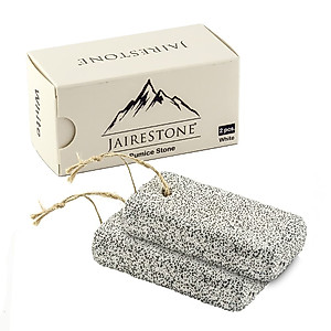 Pumice Stone - Callus Remover and Foot Stone Scrubber - Exfoliating Foot Stone Pumice Rock for Hard, Dry and Dead Skin on Heels, Body, Feet (Pack of 2) (White)