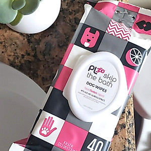 PL360 Dog Grooming Wipes for Cleansing & Deodorizing | Pet Wipes for Dogs, Cats, Puppies & Kittens | Mandarin Scent | Eco Friendly, Natural and Safe Ingredients | 80 Count