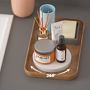 VOLCANOES CLUB Lazy Susan Turntable Organizer - 6 Inch Heavy Duty Rotating Swivel Stand with Steel Ball Bearings for Cake, Kitchen Cabinets, Monitor, TV, Painting, Display (30lb Capacity/White)