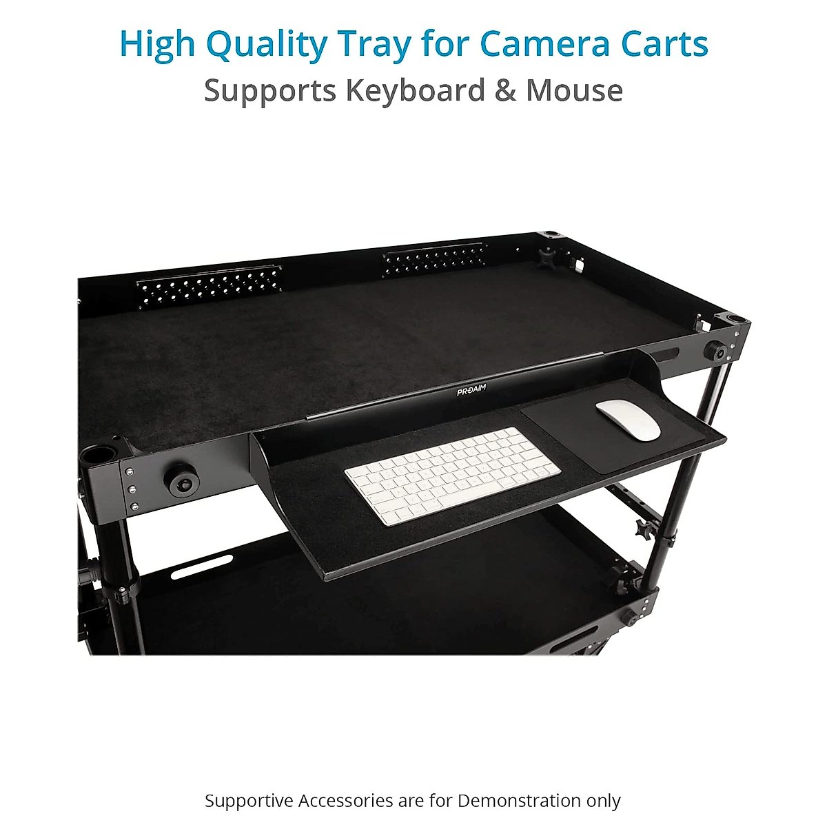 Proaim Keyboard Tray for Camera Production Cart. Compatible with Proaim Victor Cart, Victor V1.1, Bowado & Bowado Pro Carts. for Keyboard & Mouse. Easy & Tool-Less Mounting (VCTR-KBT)