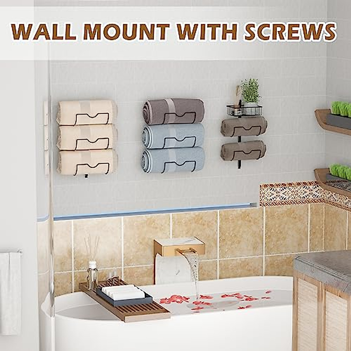 X-cosrack 9-Tier Over The Door Towel Racks for Bathroom - Wall Mounted Metal Towel Holder-Rolled Towel Organizer Door Hanging Towel Storage-Matte Black