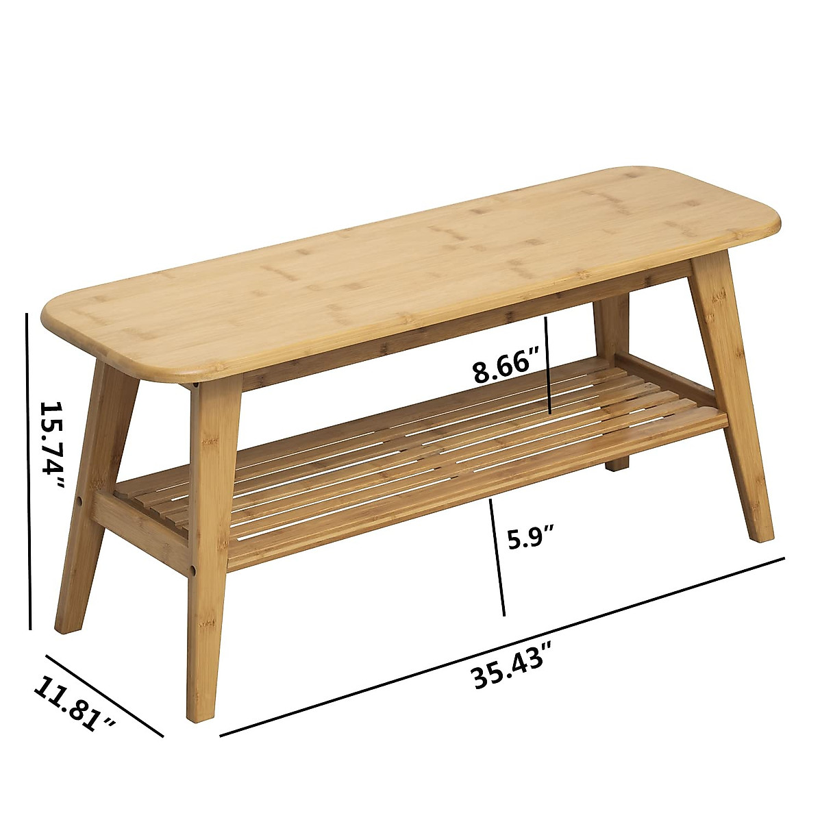 SOBIBO Shoe Rack Bench, Bamboo Entryway Bench, 3 Tier Shoe Bench with Storage for Hallway Living Room Bedroom Corridor, Nature