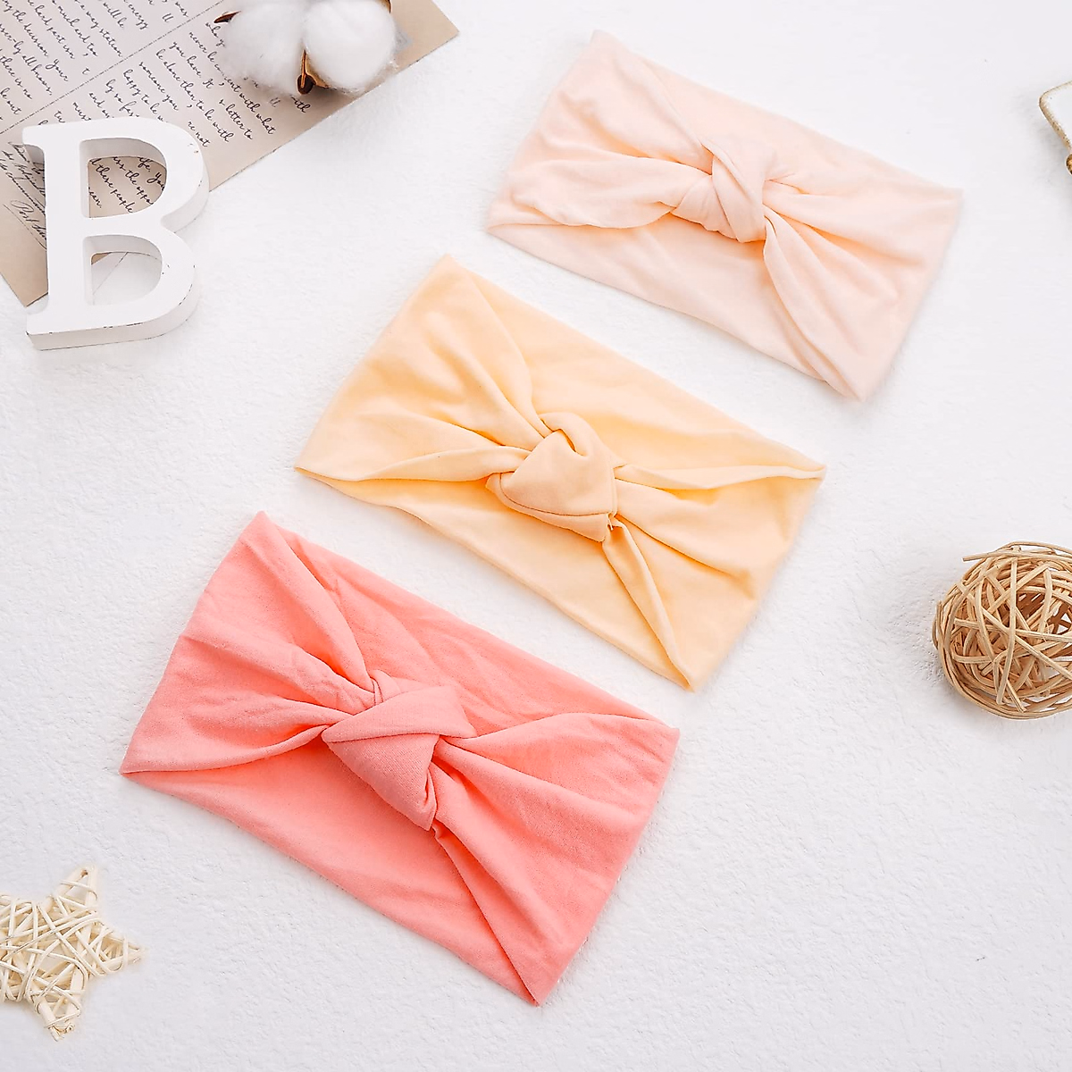 23 Pack Baby Nylon Headbands Hairbands Top Knot Headband Elastics Handmade Hair Accessories for Baby Girls Newborn Infant Toddlers Kids