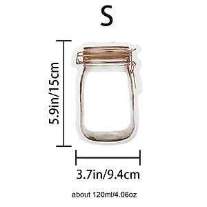 Enkrio 18Pcs Mason Jar Zipper Bags Resuable Snack Bags Portable Food Storage Snack Zipper Bags for Kitchen Travel Camping Picnic Organizer (18S)