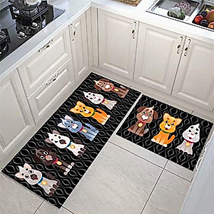 OPLJ Modern Minimalist Kitchen Carpet Floor mats Home Bedroom Living Room Entrance Non-Slip Washable Door mat Carpet A8 50x80cm+50x160cm
