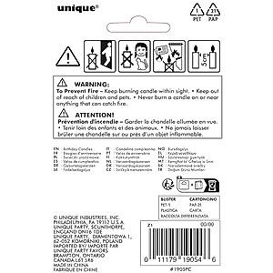 Unique Stripes Party Candles, 2.5", Pink