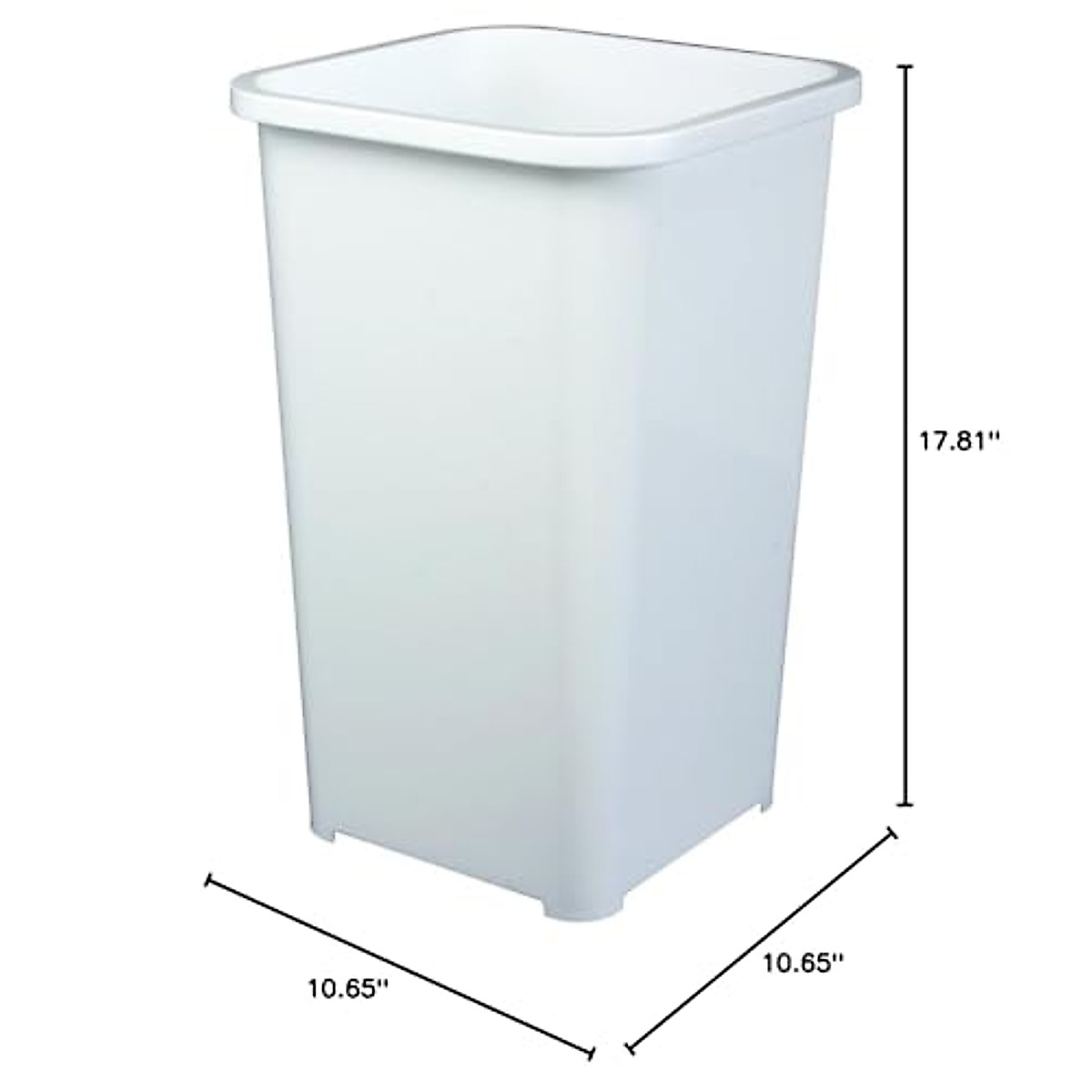 Knape & Vogt QT27PB-W Replacement Trash Can, 17.81-Inch by 10.65-Inch by 10.65-Inch,White