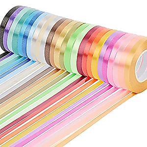 WELTOKE 27 Rolls Curling Ribbon Balloon String Roll Gift Wrapping Ribbon for Wrapping, Crafting, Wedding, Party, Festival, Florist Flower(1/5 " Wide / 27 Colors)
