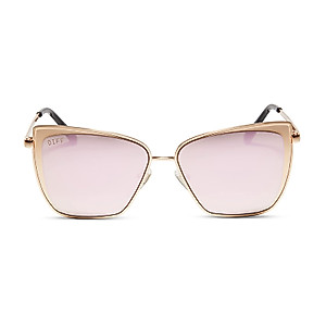 DIFF Grace Cat Eye metal sunglasses for women, lightweight oversized UV400 protection