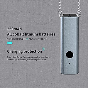 Purecubic Gray Personal Air Purifier Necklace Portable Hanging Neck USB Mini Kids Small Battery Power Necklace Air Purifier No Filter