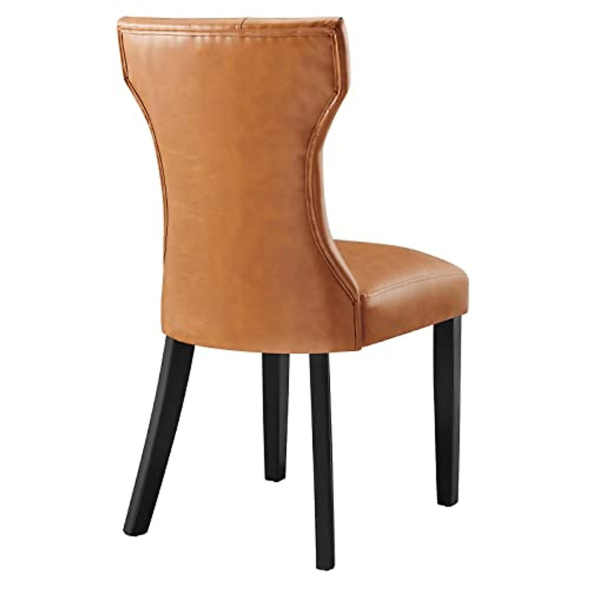 Modway Silhouette Modern Tufted Vegan Leather Upholstered Parsons Tan, One Dining Chair