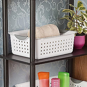 Sterilite Medium Ultra Basket Plastic Storage Bin Organizer - White (Pack of 12)