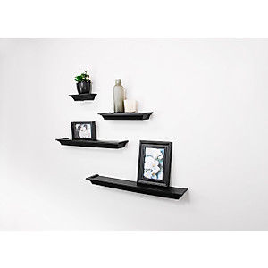 Kiera Grace Classic Multi Length Shelves, Black, Set of 4