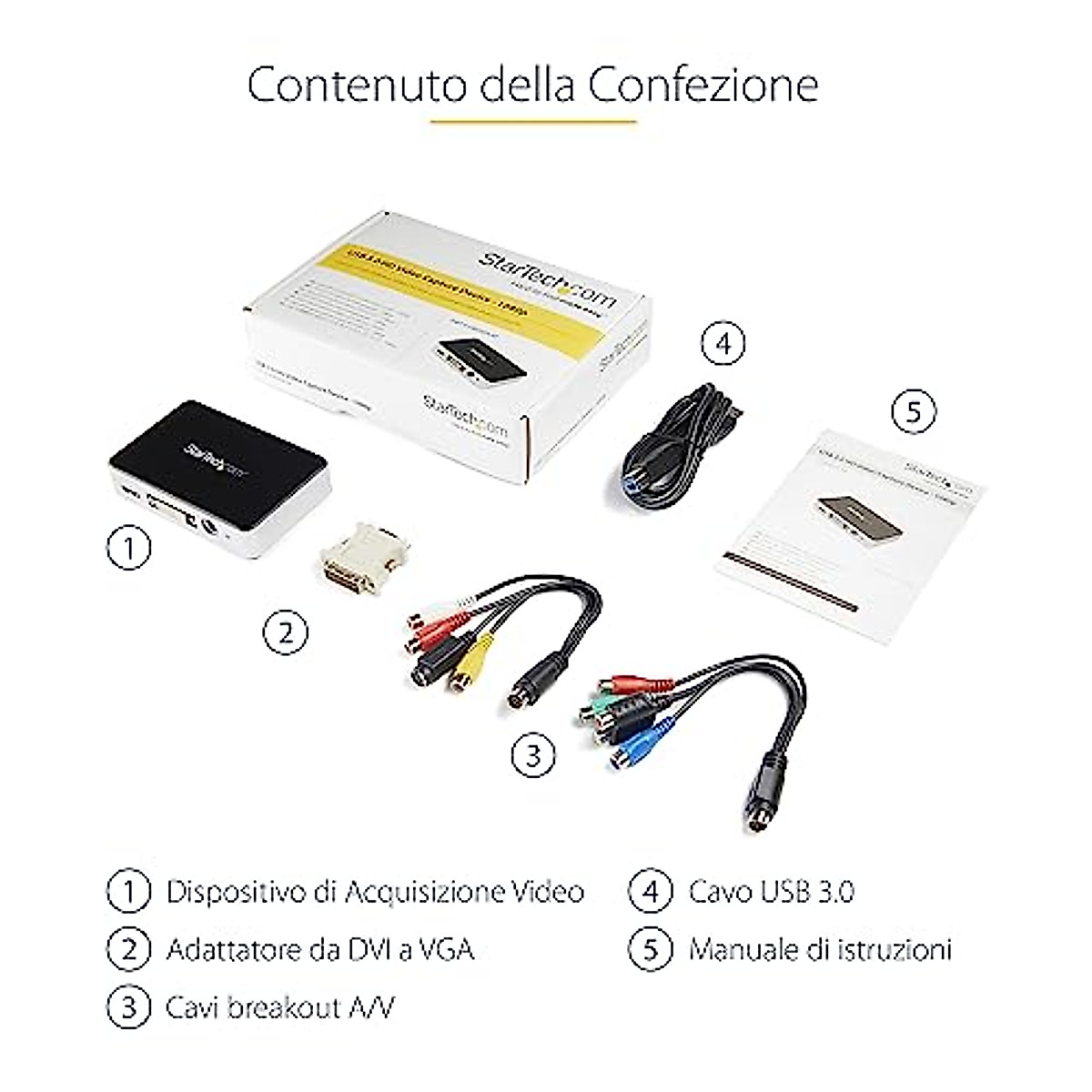 StarTech.com HDMI Video Capture Device - 1080p - 60fps Capture Card - USB Video Recorder - with HDMI DVI VGA, TAA (USB3HDCAP)