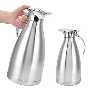 Vacuum Insulation Bottle, Stainless Steel Thermal Coffee Carafe European Style Thermal Insulation Kettle Double Walled Vacuum Cold and Hot Water Bottle with Lid for Kitchen Home Water Coffee(1.5L)