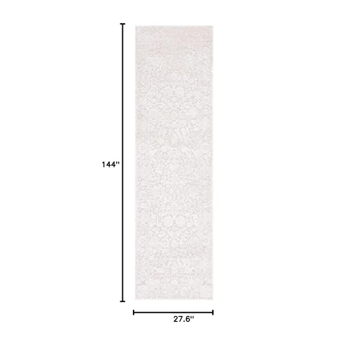 SAFAVIEH Reflection Collection Runner Rug - 2'3" x 12', Creme & Ivory, Non-Shedding & Easy Care, Ideal for High Traffic Areas in Living Room, Bedroom (RFT667D)