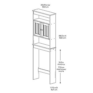 Zenna Home Cottage Over-The-Toilet Bathroom, 3 Shelf spacesaver, White
