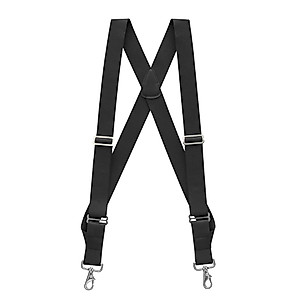 Suspender Store Side-Clip Trucker Suspenders - 1.5-Inch Wide Elastic - Trigger Snap - 42" for 5'0" to 5'9" tall - Black