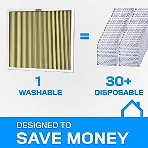 K&N 14x20x1 HVAC Furnace Air Filter, Lasts a Lifetime, Washable, Merv 11, the Last HVAC Filter You Will Ever Buy, Breathe Safely at Home or in the Office , HVC-11420, 1 Count (Pack of 1)