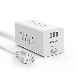 Power Strip Surge Protector with USB, Mscien 10 ft Extension Cord, Overload Surge Protection with 9 Outlets and 3 USB Ports, Wall Mount Charging Station for Home Office, 900 Joules, ETL Listed