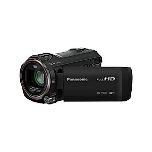 Panasonic Full HD Video Camera Camcorder HC-V770, 20X Optical Zoom, 1/2.3-Inch BSI Sensor, HDR Capture, Wi-Fi Smartphone Multi Scene Video Recording (Black)