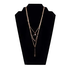 12.5" Black Velvet Jewelry Easel Display Stand Tower Rack for Home Bedroom (6)