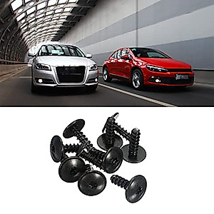 10pcs Screw Bolt Retainer Fender Liner Under Cover - Screw Truss Head Bumper Splash Guard Fender Liner Splash Shield Bumper Cover Self Tapping Compatible with N90974701 Volkswagon,Audi,Porsche