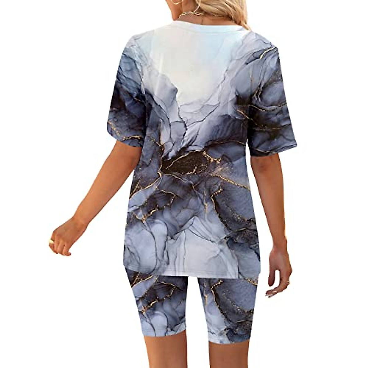 Cheifay 2 Piece Lounge Set Women Women 2 Piece Outfit Sets Casual Short Sleeve Seamless Oversized Shorts Set Sports Going Out Fit Sets with Pockets White Sets Women 2 Piece Outfits