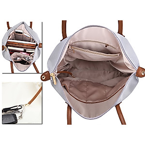 NNEE® Water Resistance Nylon Tote Bag & Multiple Pocket Design - Gray