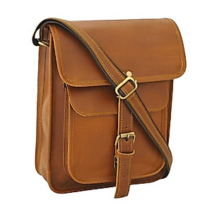 Satchel And Fable Leather I Pad Messenger Tablet Cross Body Shoulder Bag 11 Inch