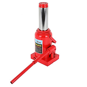 LSAILON 50 Ton Capacity Hydraulic Car Bottle Jack Cylinder Jack Auto Truck Repair Tool - Red