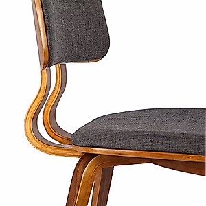 Armen Living Jaguar Dining Chair in Charcoal Fabric and Walnut Wood Finish,Charcoal/Walnut Finish 20D x 18W x 29H in