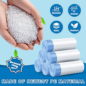 T.FORING 8 Gallon Trash Bags Drawstring 1.2 Mil - 100 Count White Medium Garbage Bags Unscented, 30 Liter Thick Plastic Trash Can Liners for Home Kitchen Bathroom