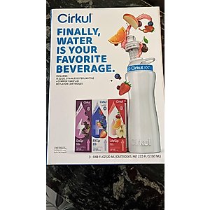 Cirkul 22oz Stainless Steel Water Bottle with 3 Flavor Cartridges