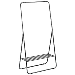 mDesign Garment Rack, Portable, Tall Vertical Storage Unit with Shelf - Sturdy Steel Frame, for Bedroom, Hallway, Entryway, Closets - Graphite Gray