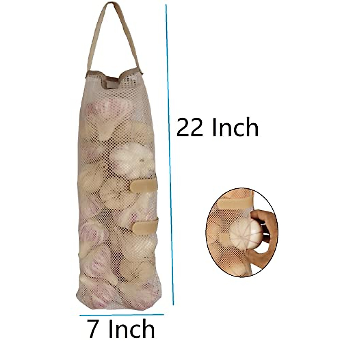 Hanging Mesh Bags Storage Potatoes Onion Garlic Net Bags Long and Large Net Produce Bags Fruit Veggies Green Pepper or Garbage Bag